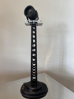 Marx O Gauge 14" Black Metal Frame Single Beacon Flood Light Tower 436 ...