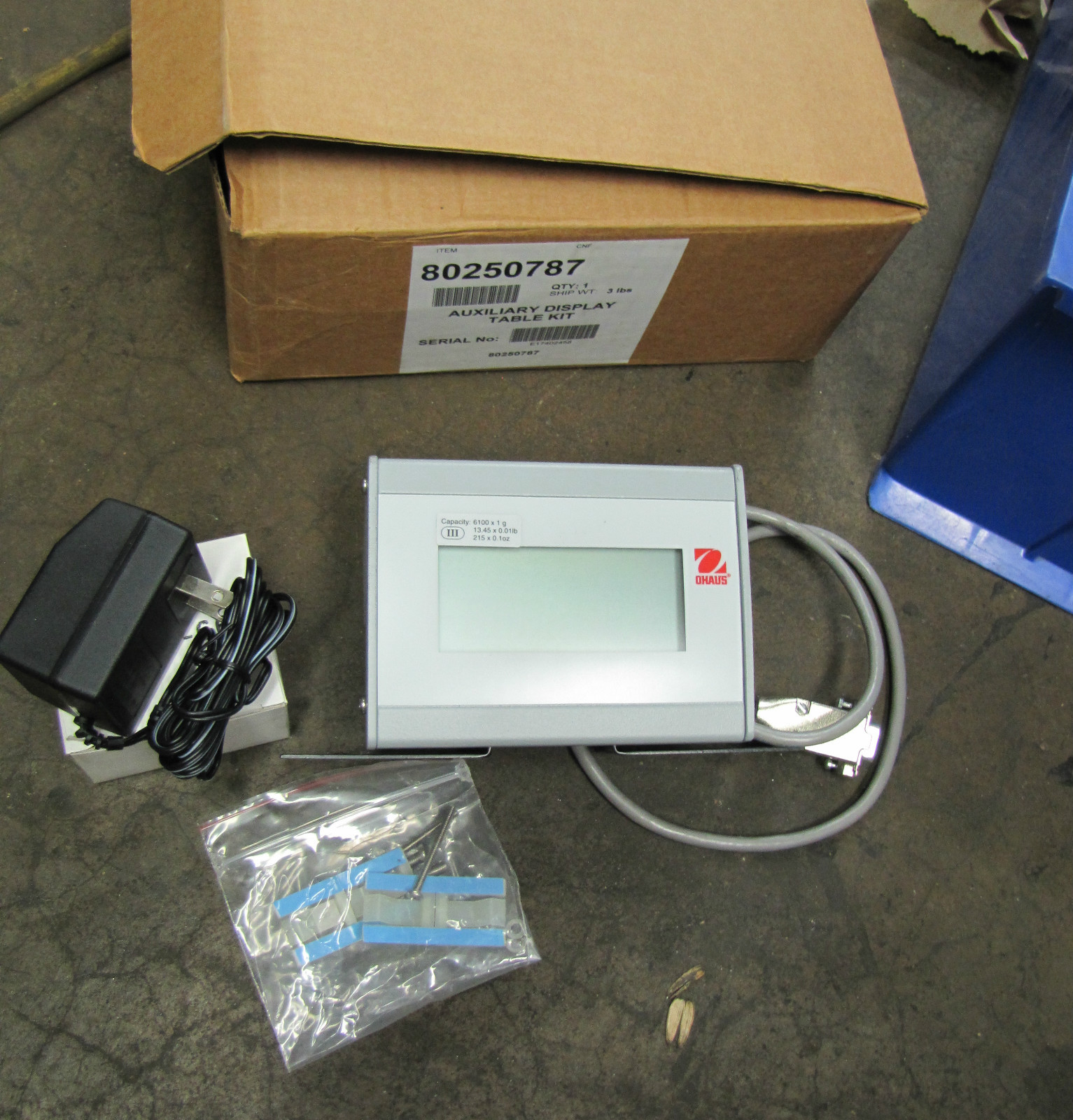 OHAUS WEIGHT SCALE AUXILIARY DISPLAY OPERATOR PANEL 6100 X 1G 80250787 ...