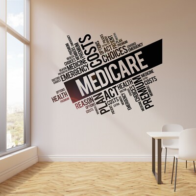 Vinyl Wall Decal Medicare Emergency Medicine Doctor Health Stickers ...
