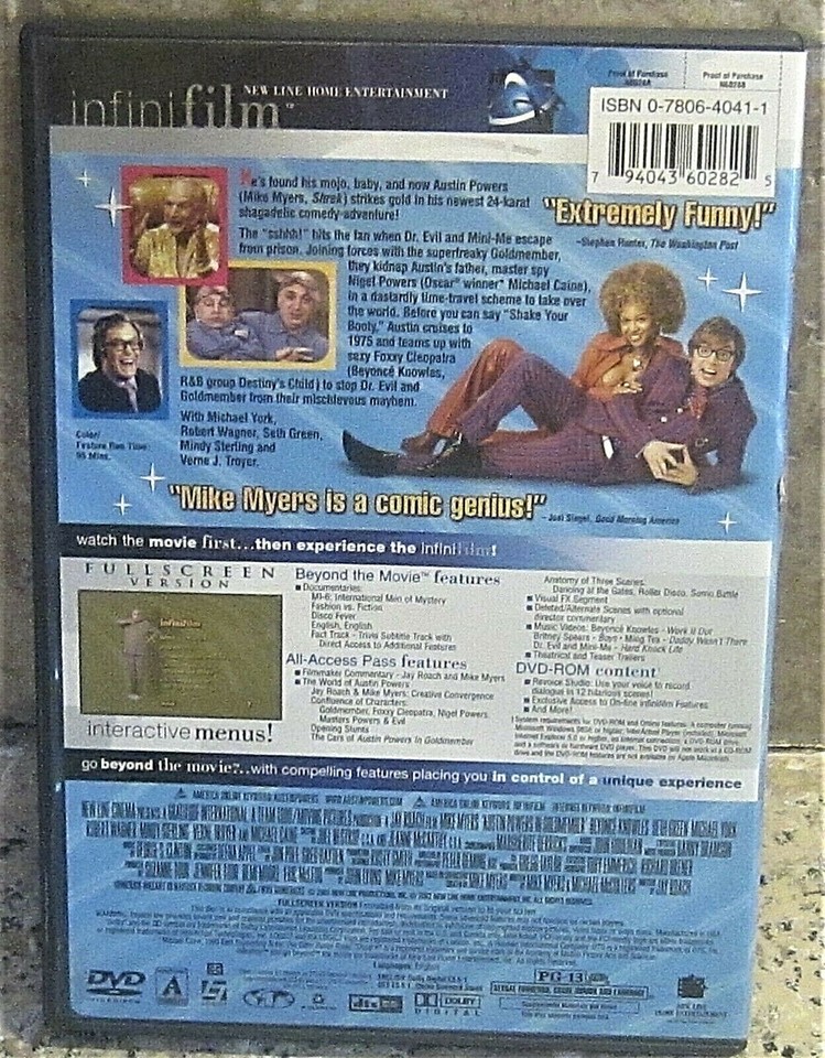 Austin Powers In Goldmember (Infinifilm Full Screen Edition) - DVD ...