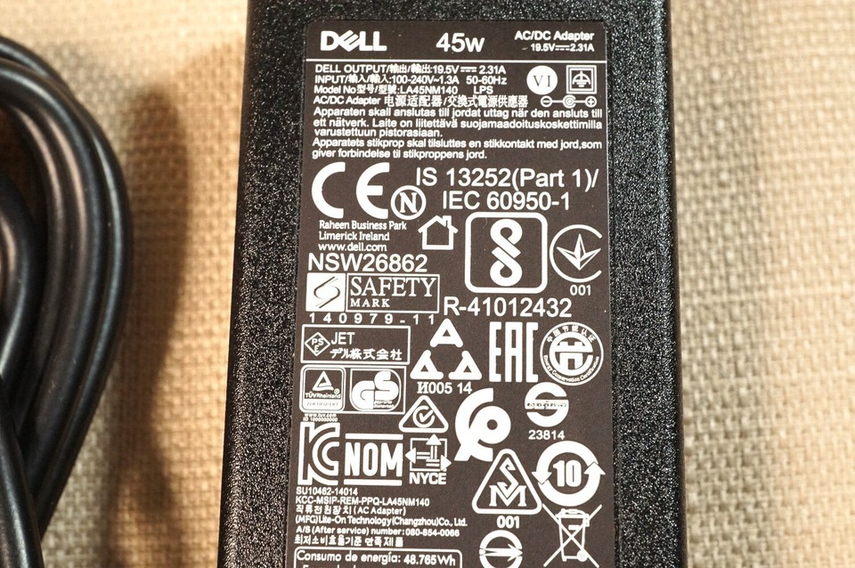 Dell 45w 4.5mm AC Adapter KXTTW 0KXTTW LA45NM140 OEM genuine original ...
