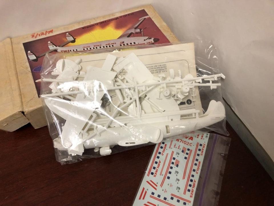 Vintage 1974 Revell TWA Lockheed 1049 Super G Constellation Model Kit ...