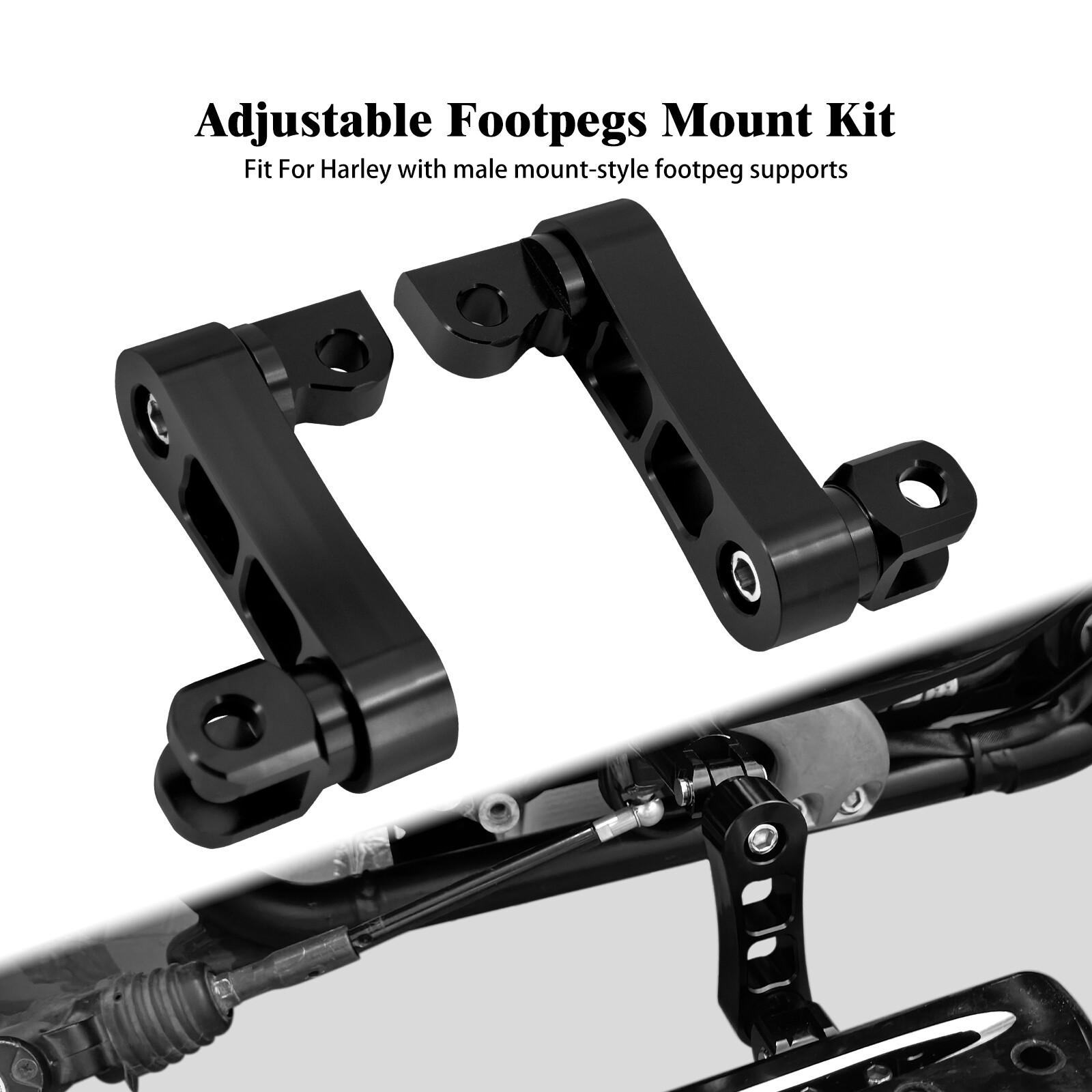 Adjustable Foot Peg Footpeg Extension Mounting Bracket Fit For Harley ...