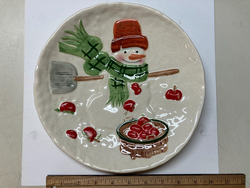 Hallmark Jan Karon Decorative 9.5” Christmas Plate Snowman With Shovel ...