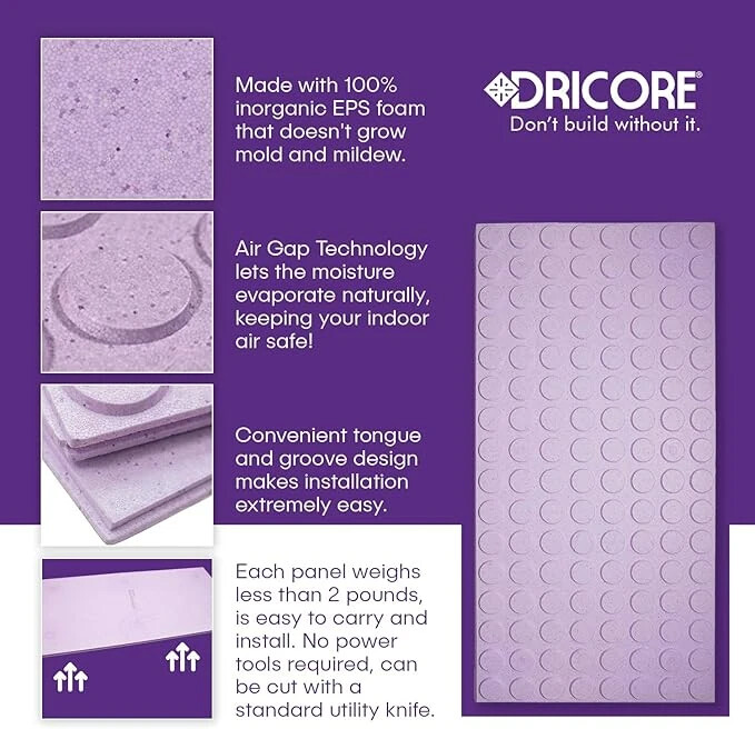 DRICORE Premium Subfloor Specialty Panel Lightweight Light Purple (10 ...