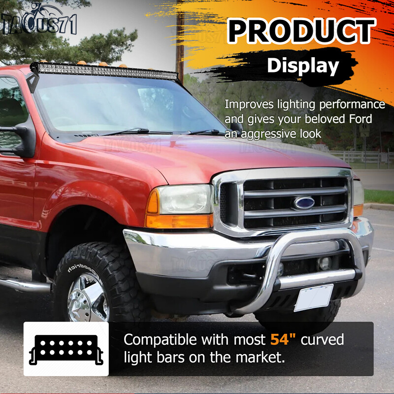 54" LED Light Bar Roof Mount Wiring 300W Combo For Ford F250 F350 F450 ...