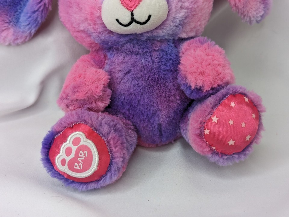 Build a Bear Buddy Rabbit Plush Pink Purple Tie Dye 8 Inch 2015 Stuffed ...