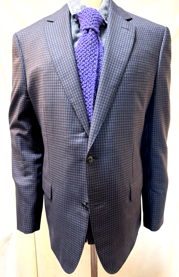 PAL ZILERI Mens WOOL Suit MADE IN ITALY 44R No Pleat Side Vents BLUE ...