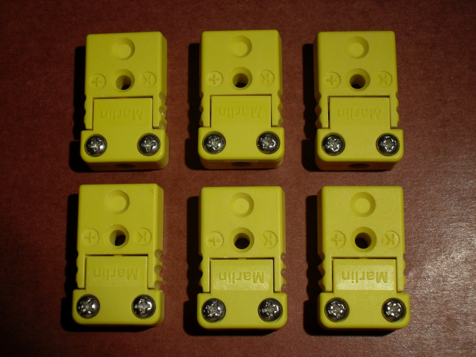 QTY. 6 Marlin Yellow Type K Thermocouple Connector Female Jack 2 Slot ...
