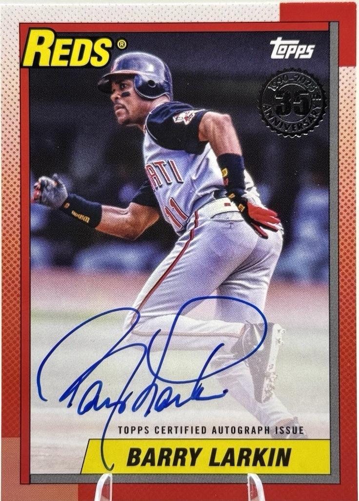 2025 Topps Series 1 - 1990 Topps Baseball Autographs Barry Larkin #90AU ...