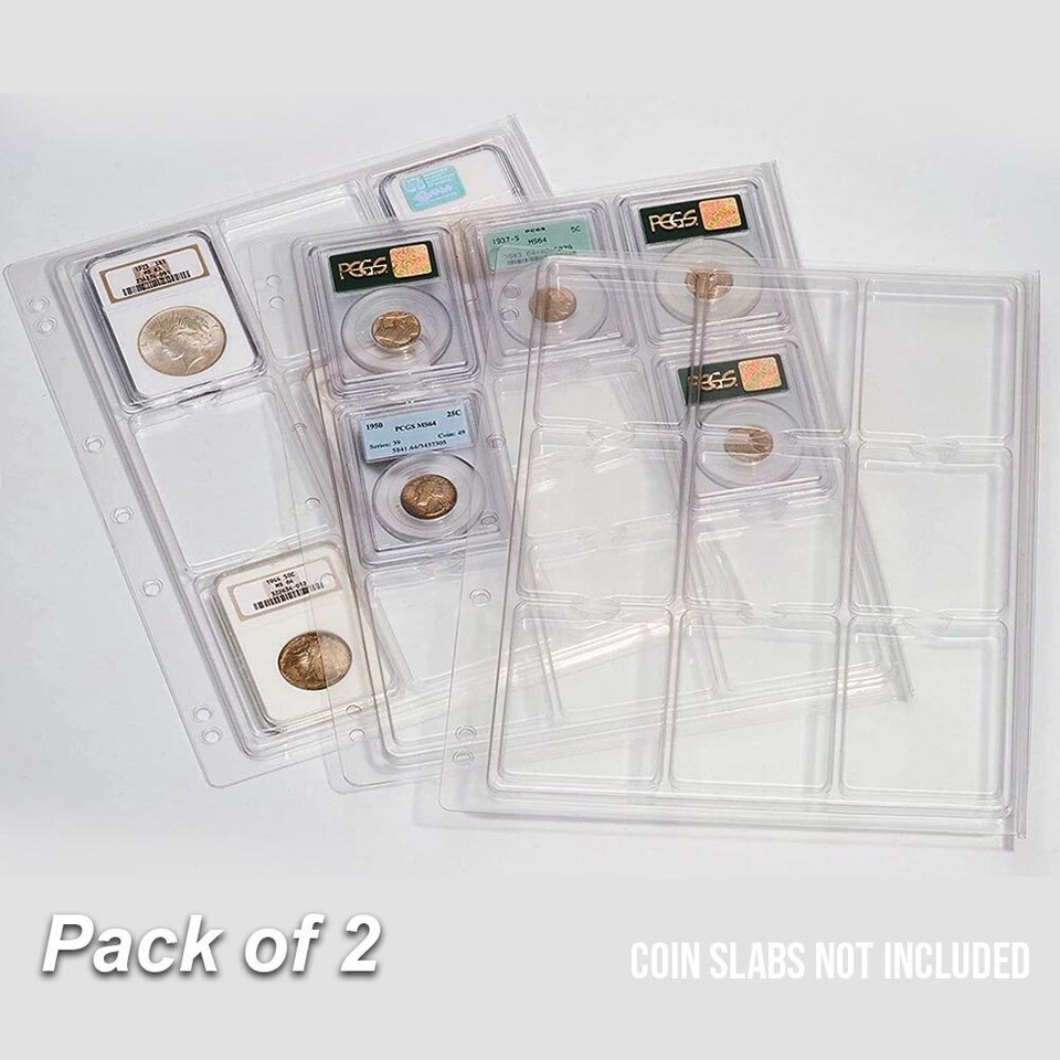 Certified Coin Pages Lighthouse Encap Graded Slab Album 2 Sheets NGC ...