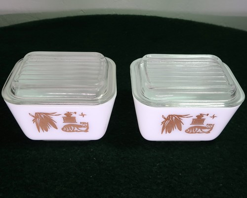 Vintage Pyrex 501 b 1.5 cup, Early American Refrigerator Dishes, W/ Lid ...