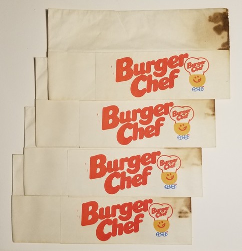 Four 1970's Burger Chef Employee Hats, DAMAGED, See All The Pictures ...