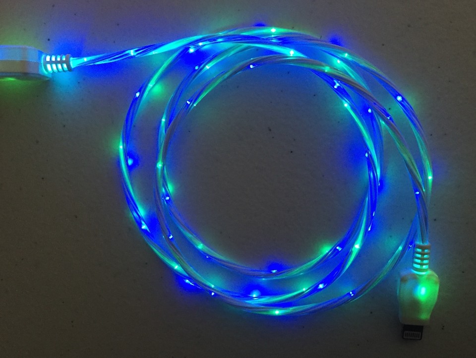 LED LIGHT-UP USB Data Cable charger FOR Apple iPhone X 8 7 6 5 4s MICRO ...