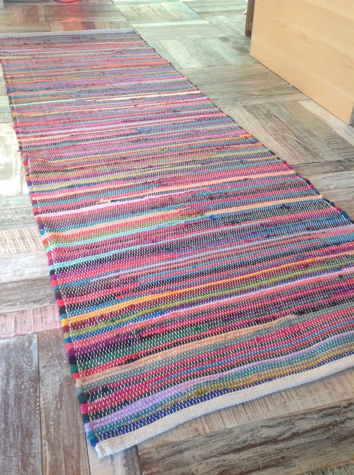 Rag Rug Rainbow Rugs Multi Colour Chindi Floor Mat Striped Mats ...