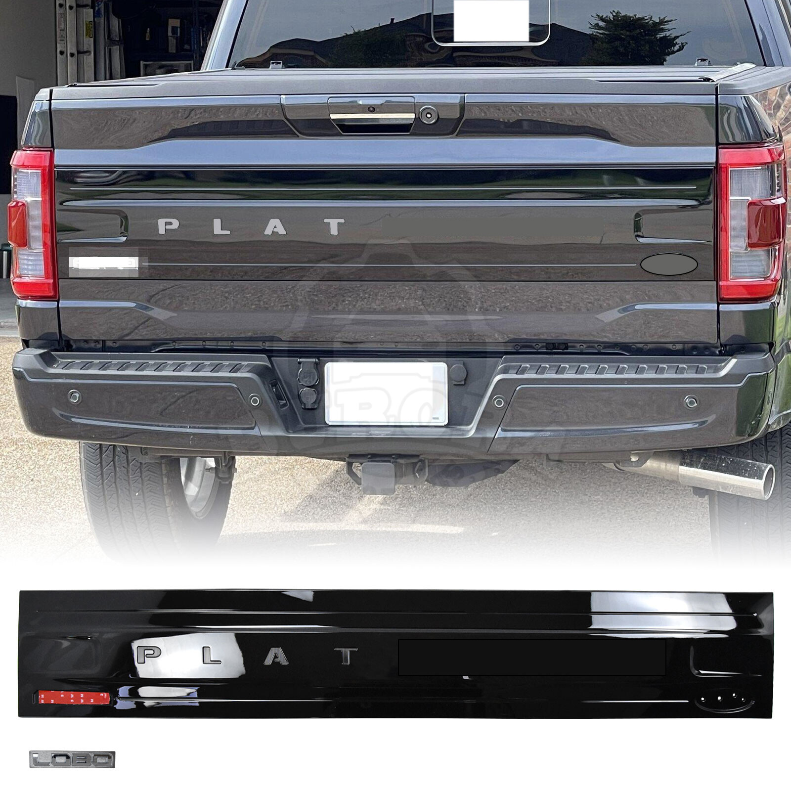 For 2021 2022 2023 FORD F150 PLATINUM Tailgate Panel Applique Black ...