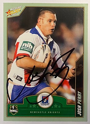 JOSH PERRY NEWCASTLE KNIGHTS 2006 SELECT NRL ACCOLADE SIGNED CARD | eBay