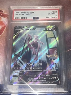 2022 Pokemon SWSH Pokemon GO Mewtwo V #072/078 PSA 10 | eBay