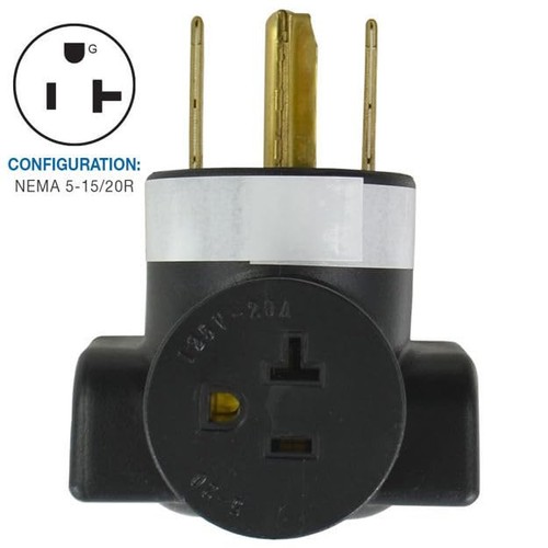 30 Amp 4-Prong Dryer Wall Outlet (NEMA 14-30) Adapter to Household 15 ...