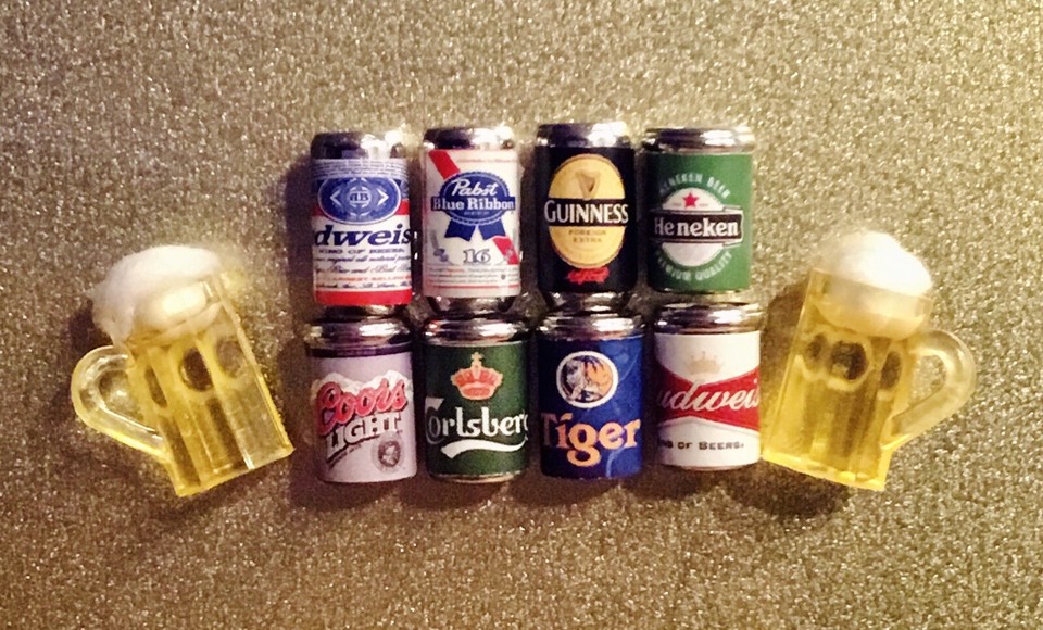 Barbie Dollhouse Miniature Drink Beer Alcohol Liquor Bottle Whiskey Lot ...