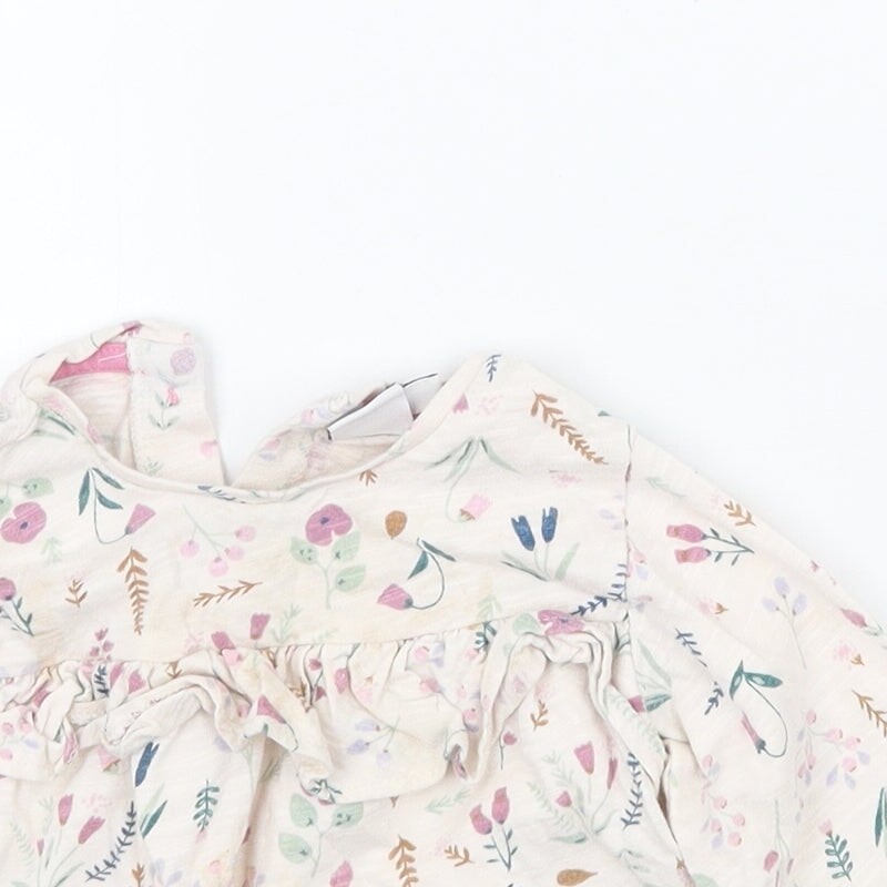 Mini Club Baby Beige Floral Cotton Blend T-Shirt Size 9-12 Months | eBay UK