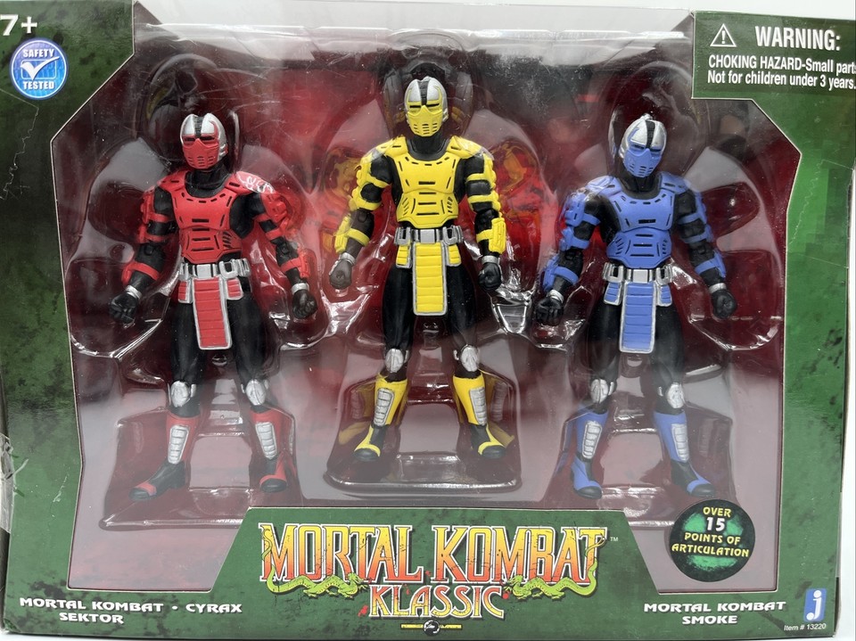 MORTAL KOMBAT KLASSIC CYRAX SEKTOR SMOKE ROBOT 3 PACK FIGURE SET ...