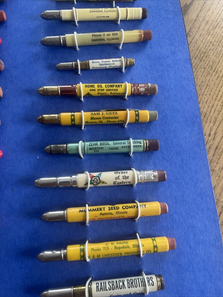 Lot Of 47 Local Advertising Bullet Pencils All Mason Tazewell Logan Co ...
