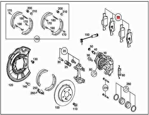 Genuine MERCEDES C215 C219 R230 S211 W211 W220 Ts brake pad 0034206220 ...