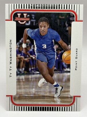 2021-22 Bowman U University Ty Ty Washington #2K3B-5 Kentucky Wildcats ...
