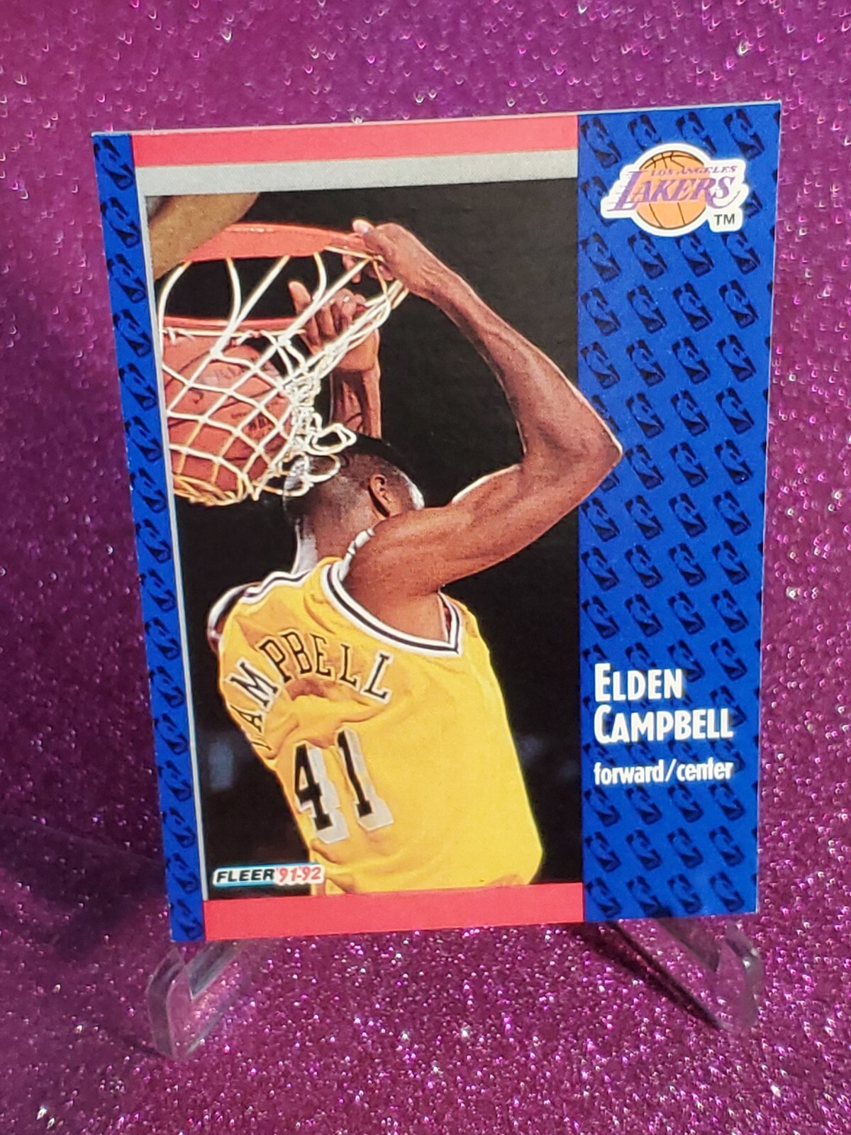 1991-92 Fleer Elden Campbell Rookie Los Angeles Lakers #300 | eBay