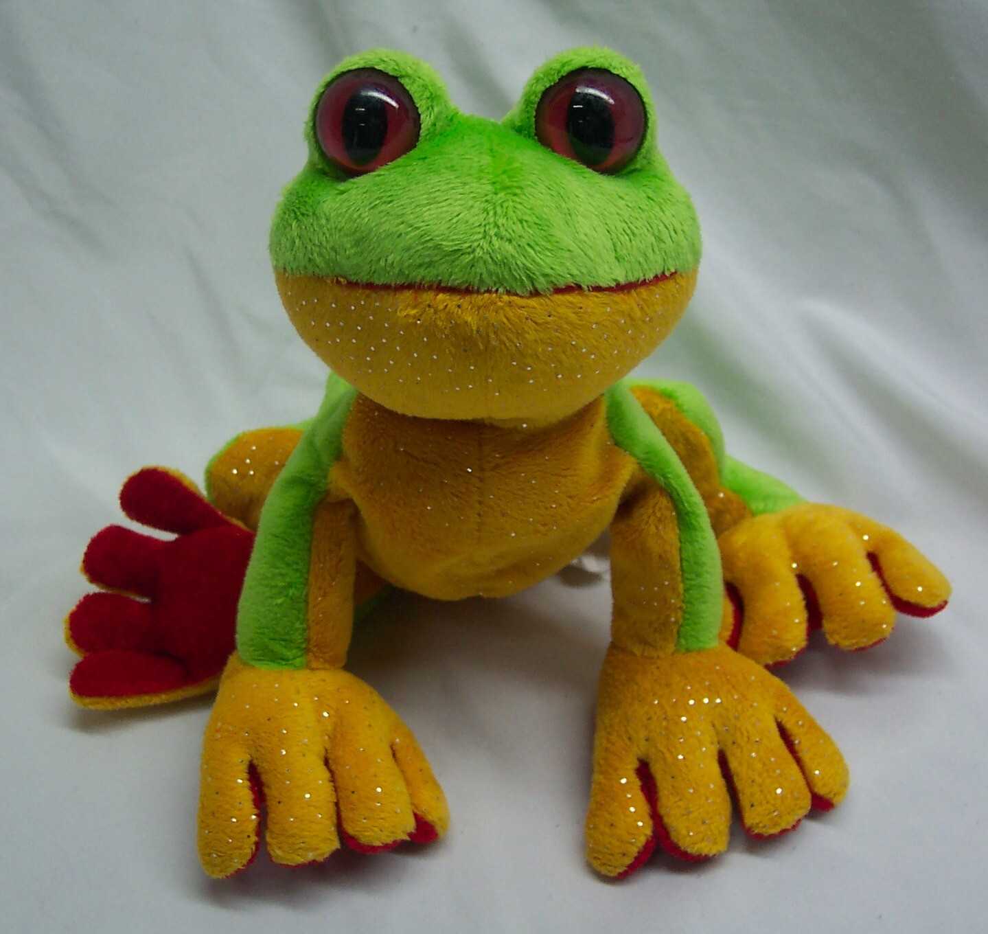 GANZ Webkinz SOFT BRIGHT GREEN TREE FROG 7" Plush Stuffed Animal Toy ...
