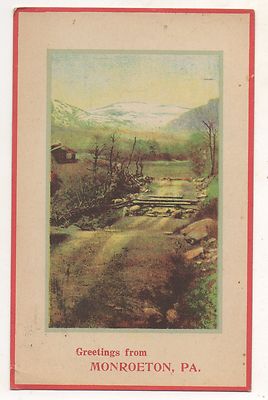 Greetings From MONROETON PA Vintage Pennsylvania Country Road Scene ...
