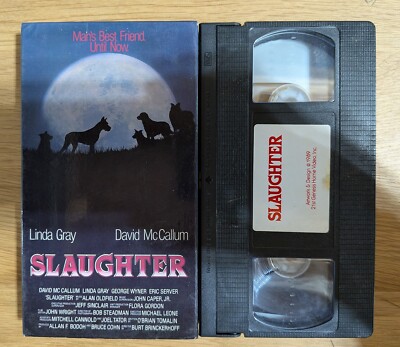 VHS: Slaughter (Dogs, 1977): Linda Gray, David McCallum: 21st Genesis 85062700778| eBay