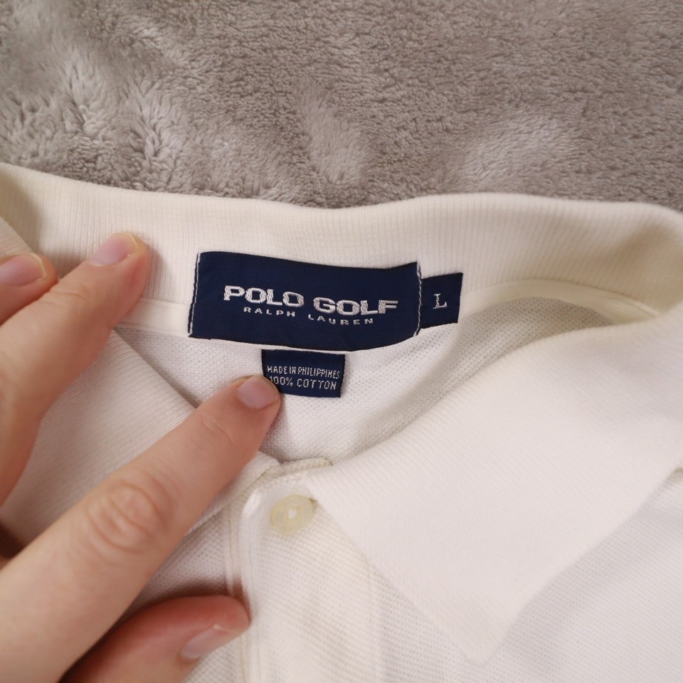 Polo Golf Ralph Lauren Off White Short Sleeve Polo Shirt Men's Large ...