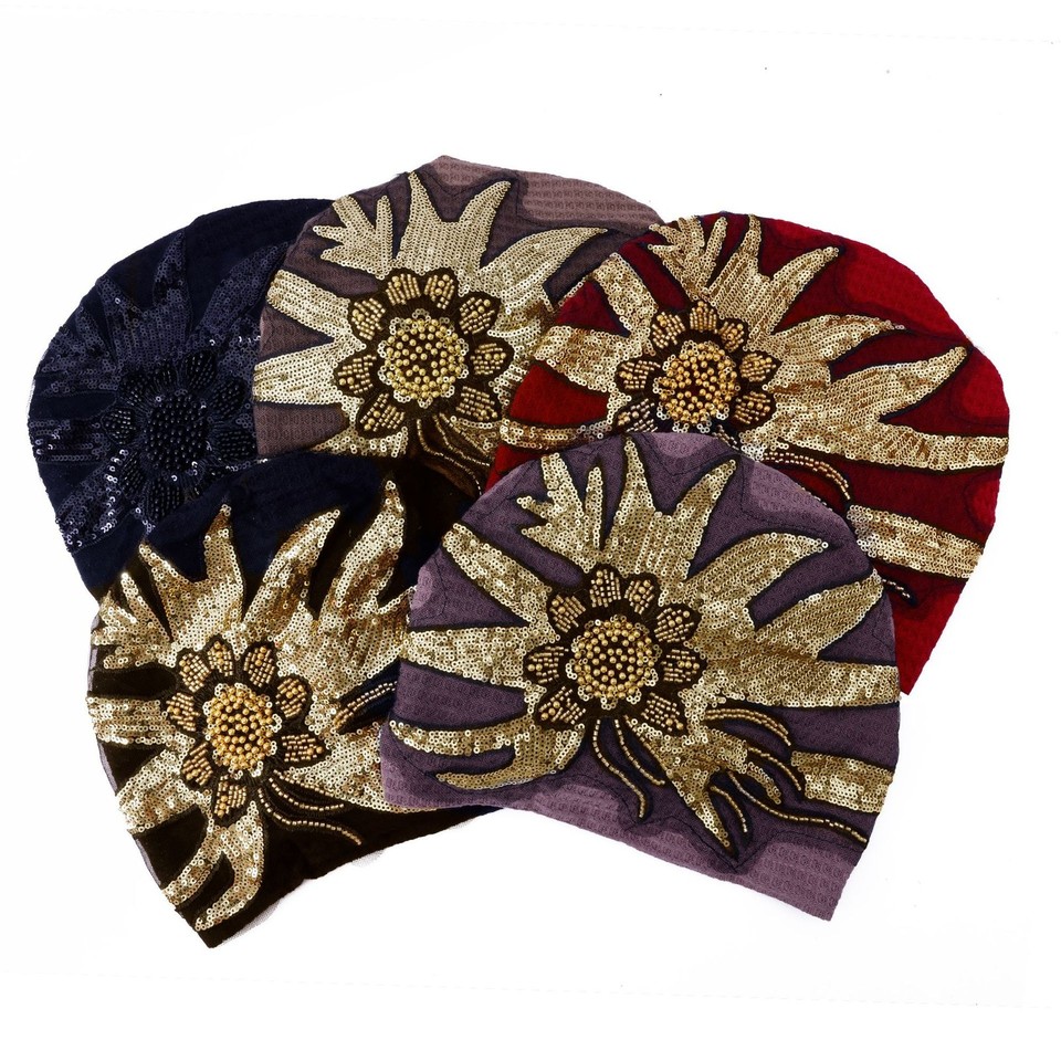 Flower Hijab Hat Women Muslim Head Cover Cap Bonnet Chemo Islamic ...