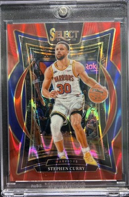 🔥2024-25 Panini Select Concourse Stephen Curry Red Tectonic Prizm 64/65 ...