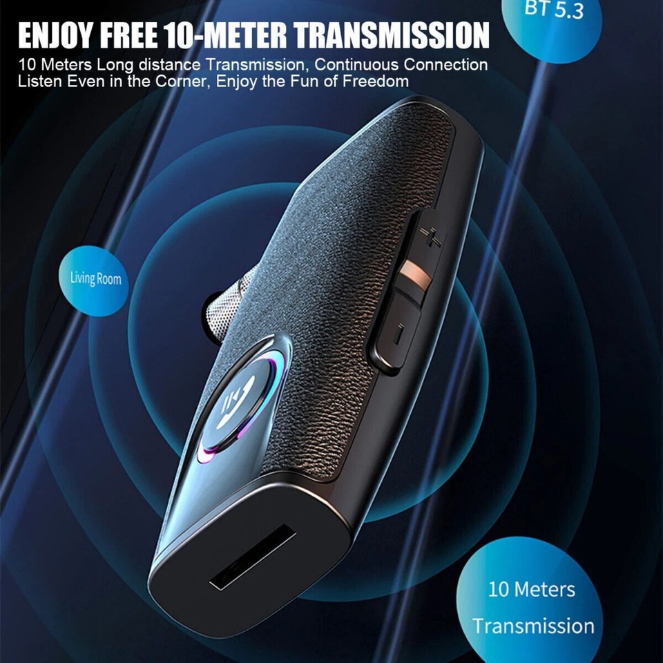 Bluetooth Audio Music Receiver Wireless 3.5mm AUX Home Car Adapter ...