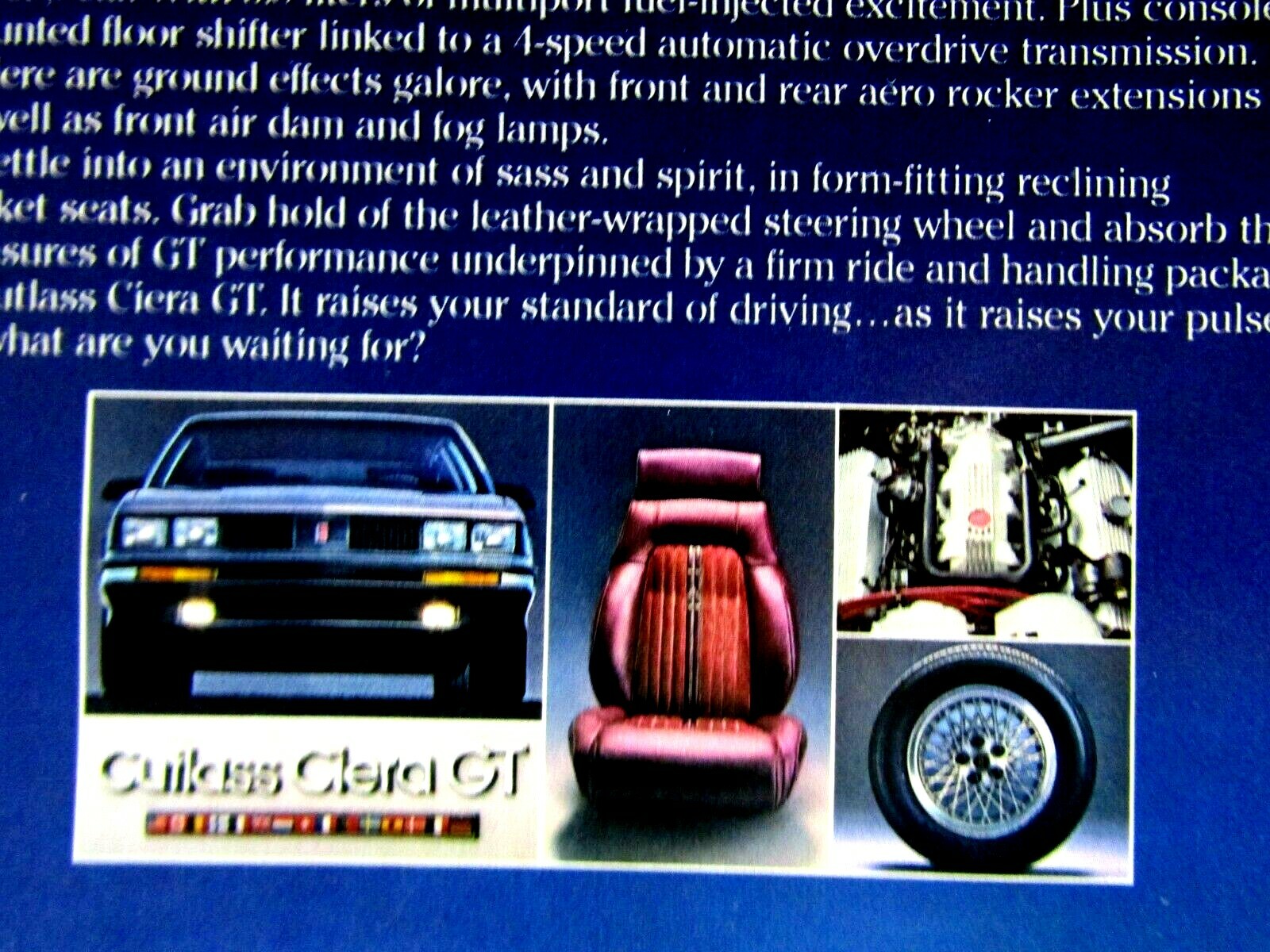 1985 Oldsmobile Cutlass Ciera GT Sure Quicken Pulse Original Print Ad 8 ...