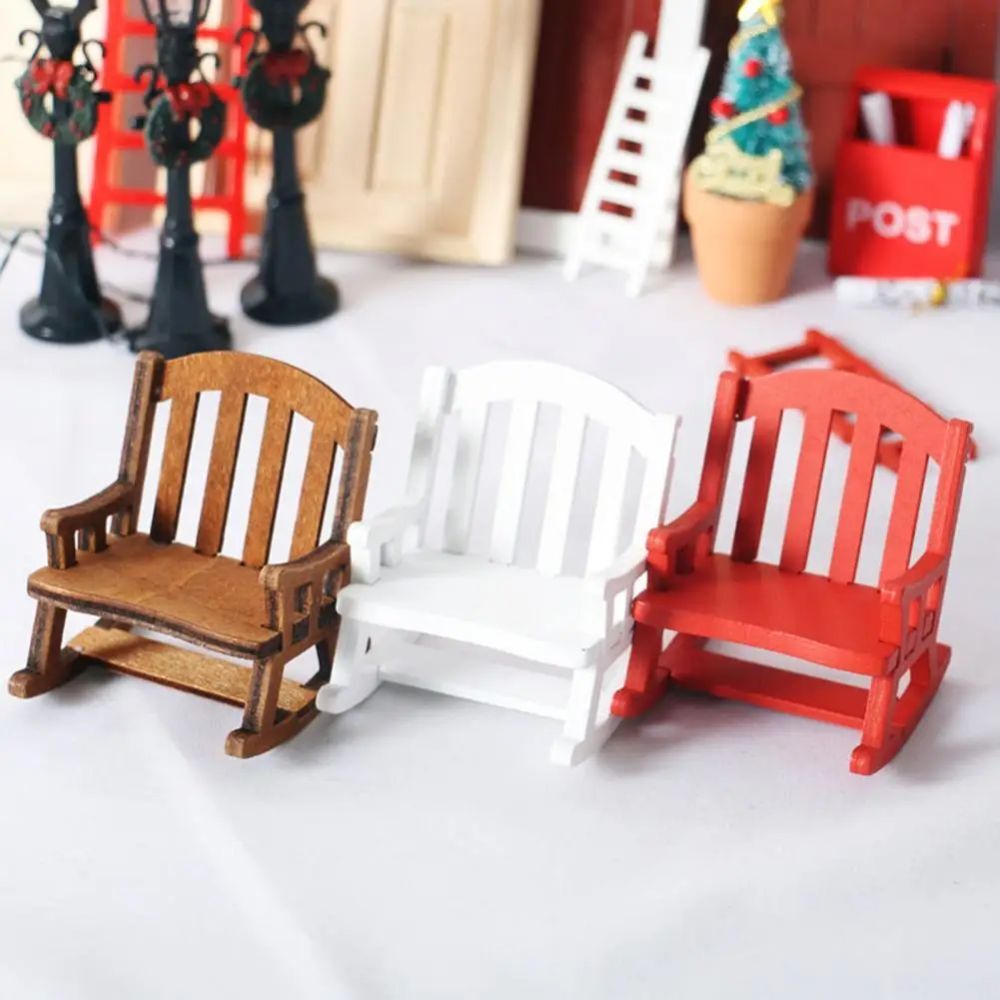 Miniature Swing Rocking Chair Model Realistic Dollhouse Rocking Chair ...