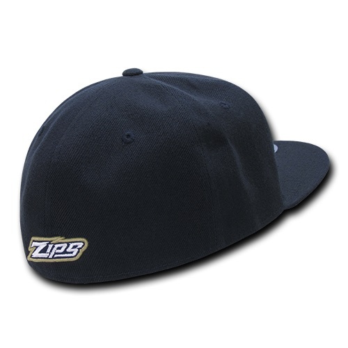 Navy Blue University of Akron UA Zips NCAA Fitted Flat Bill Baseball ...