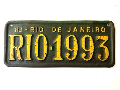 1993 RJ - RIO DE JANEIRO BRAZIL License Plate | eBay