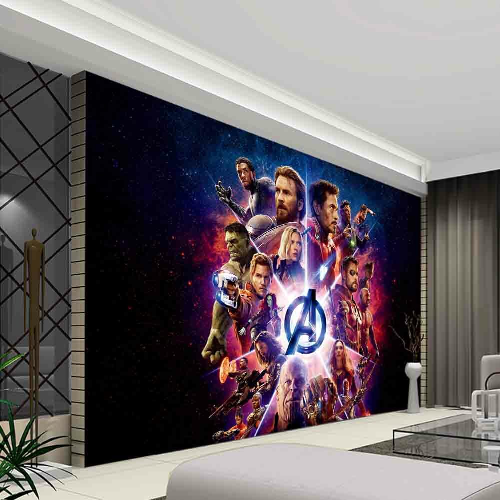 Marvel Characters Full Wall Mural Photo Wallpaper Printing 3D Decor Kid ...
