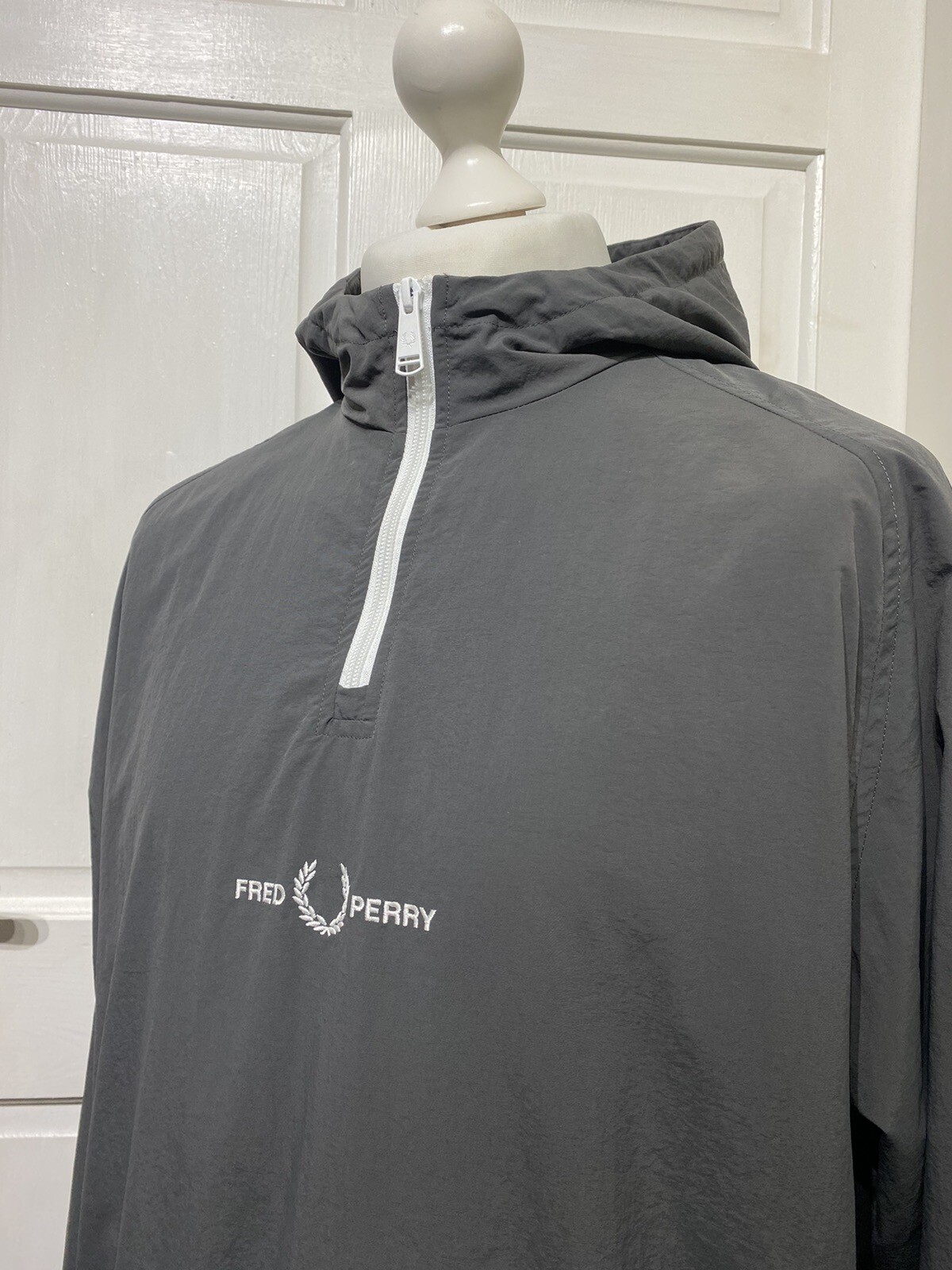 Fred Perry Overhead 1/4 Zip Hooded Jacket Windbreaker… - Gem
