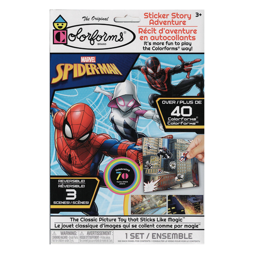 Spider Man Colorforms Sticker Story Adventure-Over 40 Reusable Stickers ...