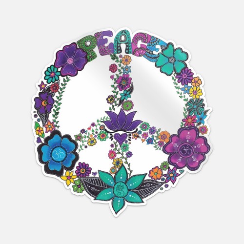 Flower Peace Sign Sticker Vinyl Car Bumper Decal | eBay