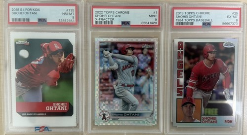 Shohei Ohtani PSA Card Lot - SI for Kids Rookie, Chrome, X-Fractor | eBay