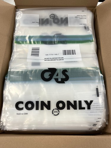 G4S PLASTIC COIN MONEY BAGS WITH SEAL AND HANDLE (300 PACK) 26 x 26cm ...