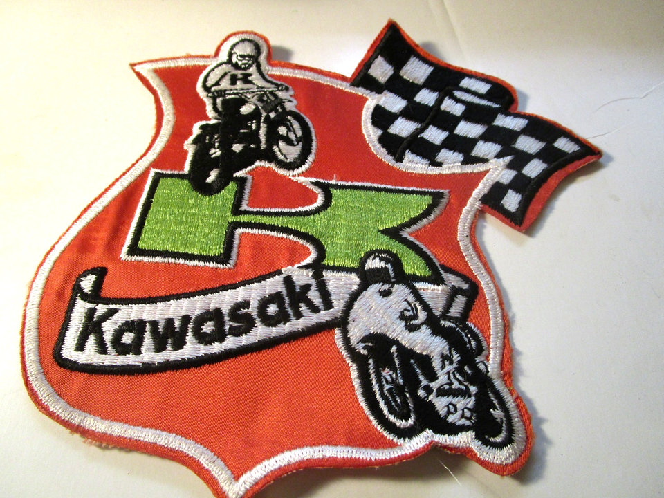 VINTAGE LARGE KAWASAKI MOTORCYCLE JACKET PATCH | eBay