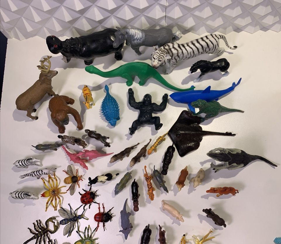 Lot Of 56 Plastic Toy Animals Safari Zoo Farm Ocean | eBay