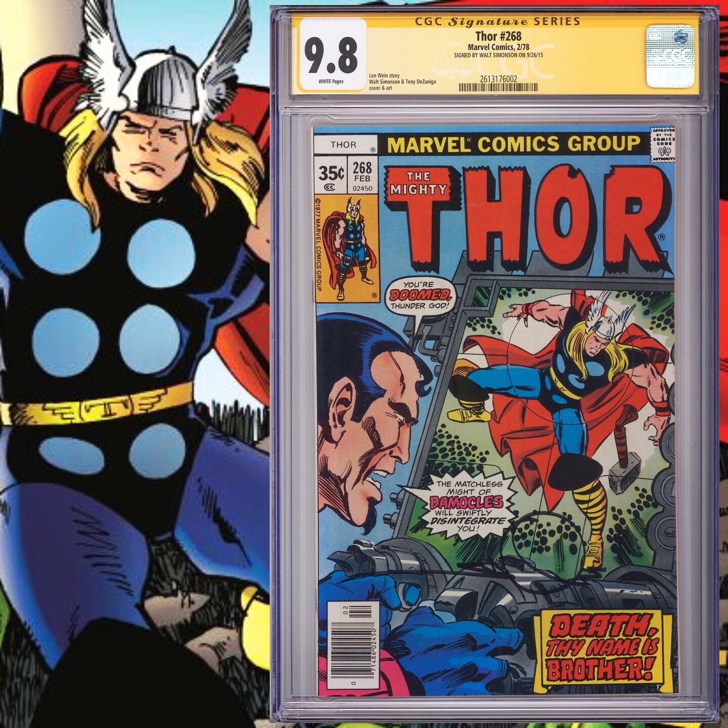 CGC 9.8 SS Thor #268 signed by Walt Simonson 1978 White Pages | eBay